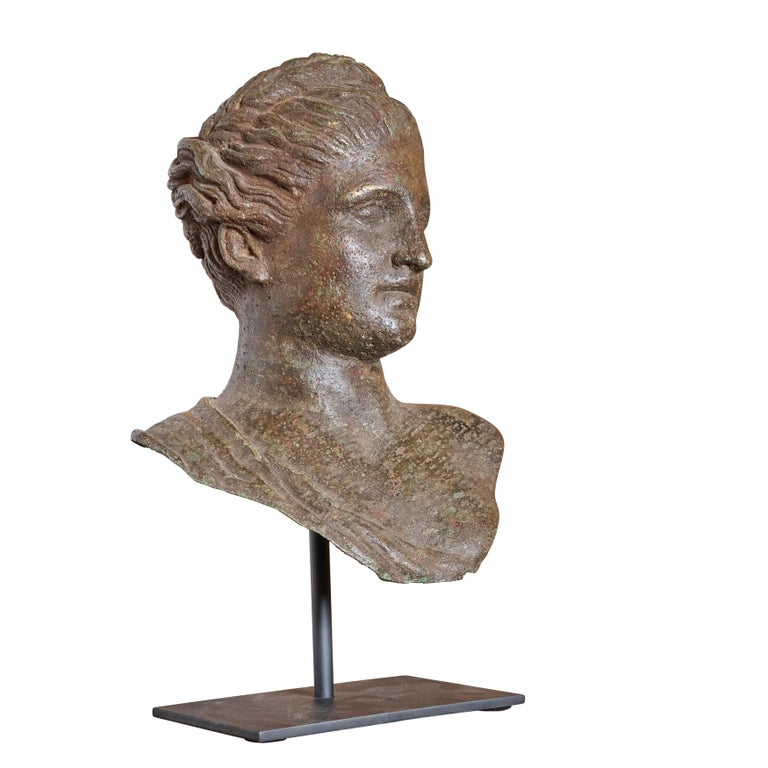 Cast Iron Bust of a Classic Lady at 1stDibs