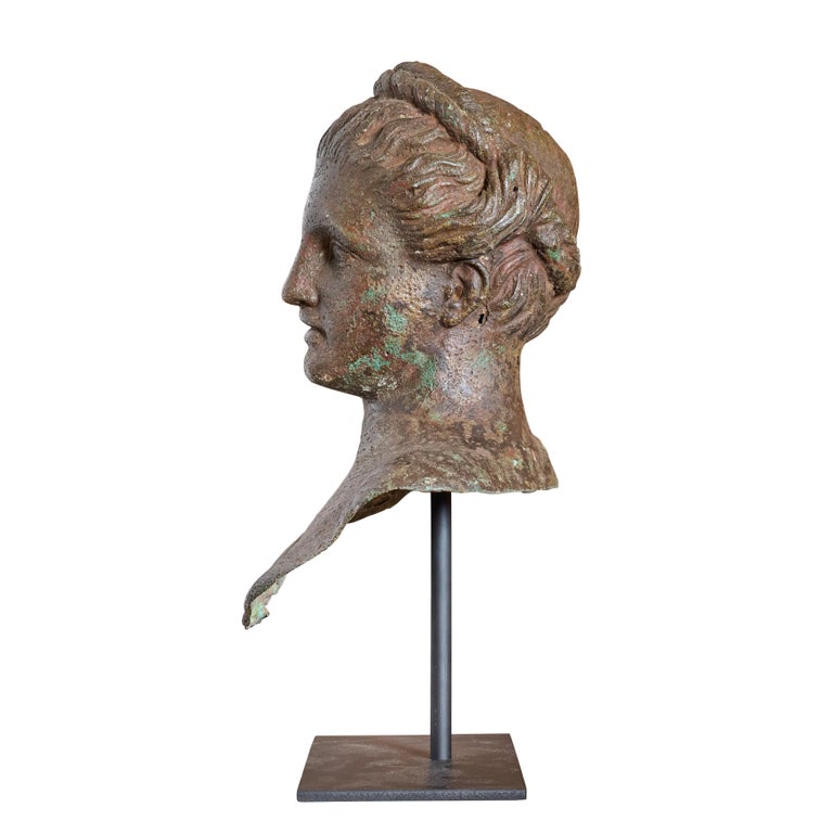 Cast Iron Bust of a Classic Lady at 1stDibs