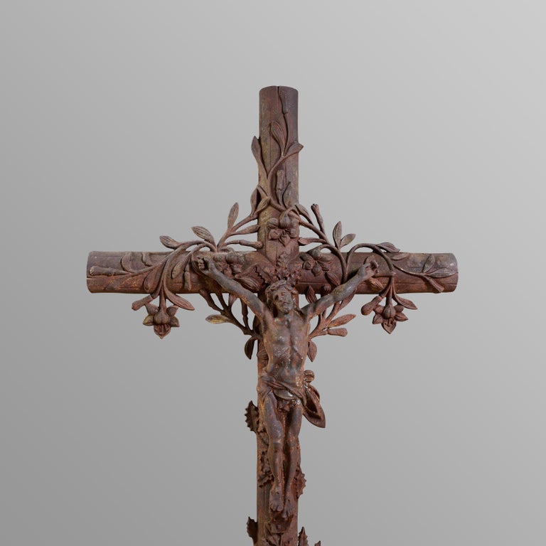 Cast Iron Crucifix For Sale at 1stDibs
