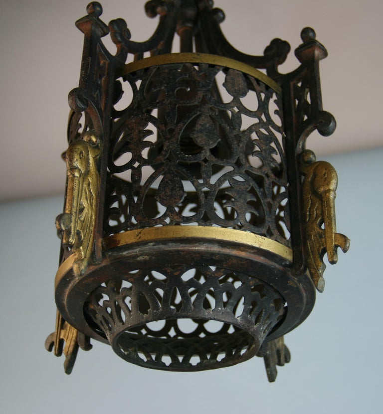 Cast Iron English Lantern with Griffon Detailing Circa 1920's For Sale ...