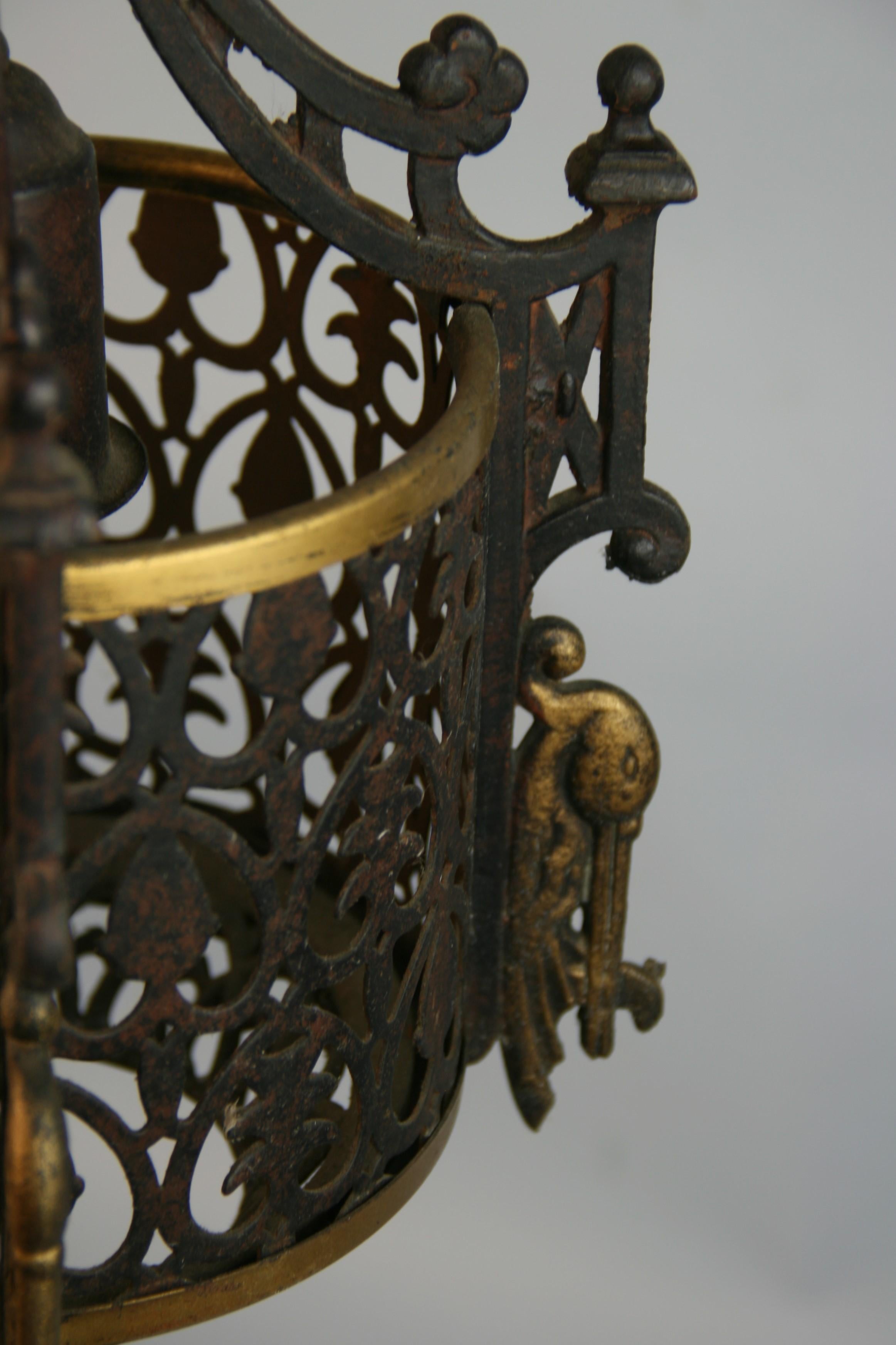 Cast Iron English Lantern with Griffon Detailing Circa 1920's at 1stDibs