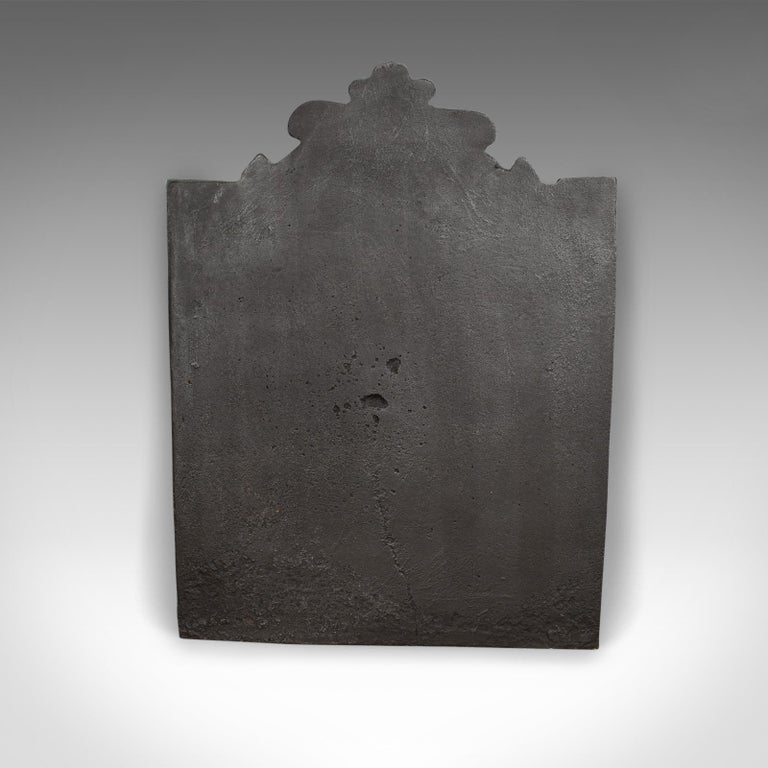 Cast Iron Fire Back, 17th Century Revival, Plate, Figures and Angel ...