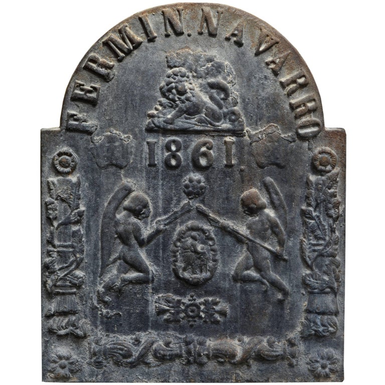 Cast Iron Fireplace Plaque, Spain, 1861 at 1stDibs