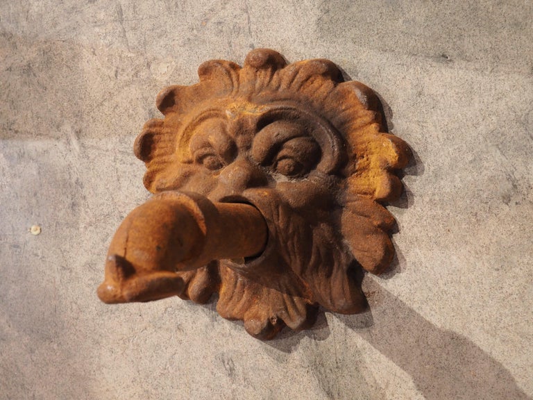 Cast Iron Fountain Spout with Mascaron Backplate, France, 20th Century ...