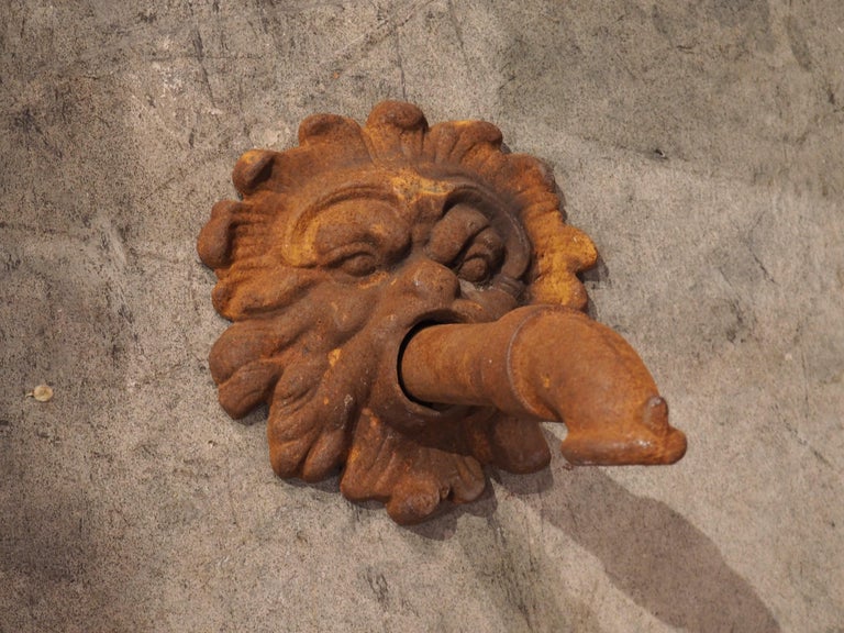 Cast Iron Fountain Spout with Mascaron Backplate, France, 20th Century ...