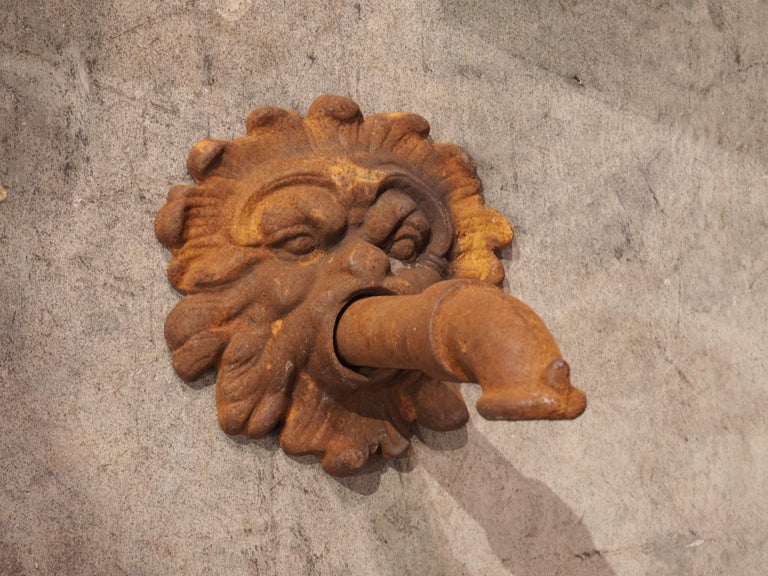 Cast Iron Fountain Spout with Mascaron Backplate, France, 20th Century ...