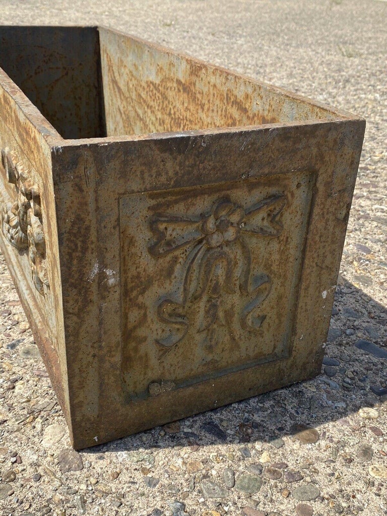 Cast Iron French Louis XV Style Ribbon and Swag Rectangular Garden ...