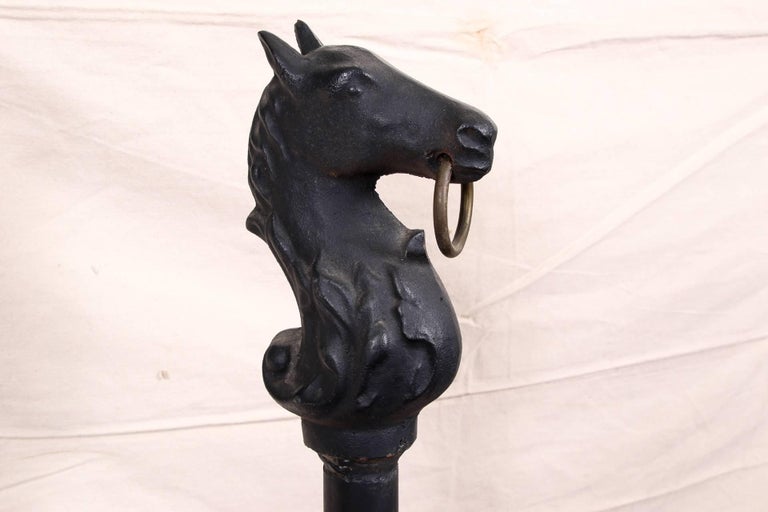 Cast Iron Hitching Post with Horse Head, 1960s at 1stDibs