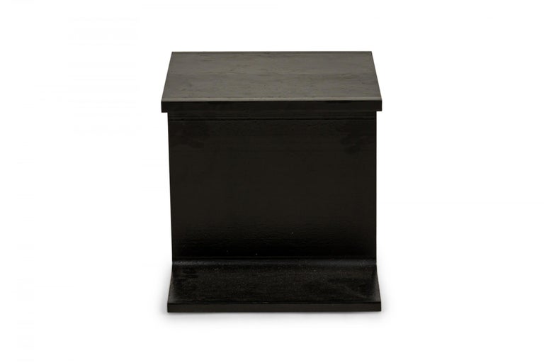 One Cast Iron 'I-Beam' End / Side Table (manner of Ward Bennett) at 1stDibs