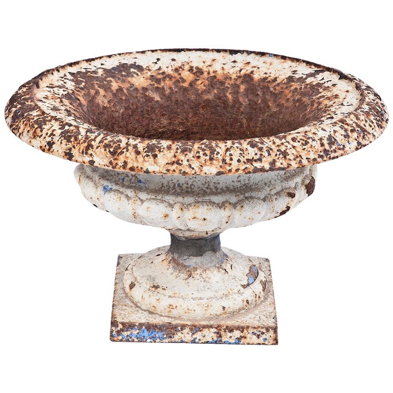 Cast Iron Indigo Urn, circa 19th Century For Sale at 1stDibs