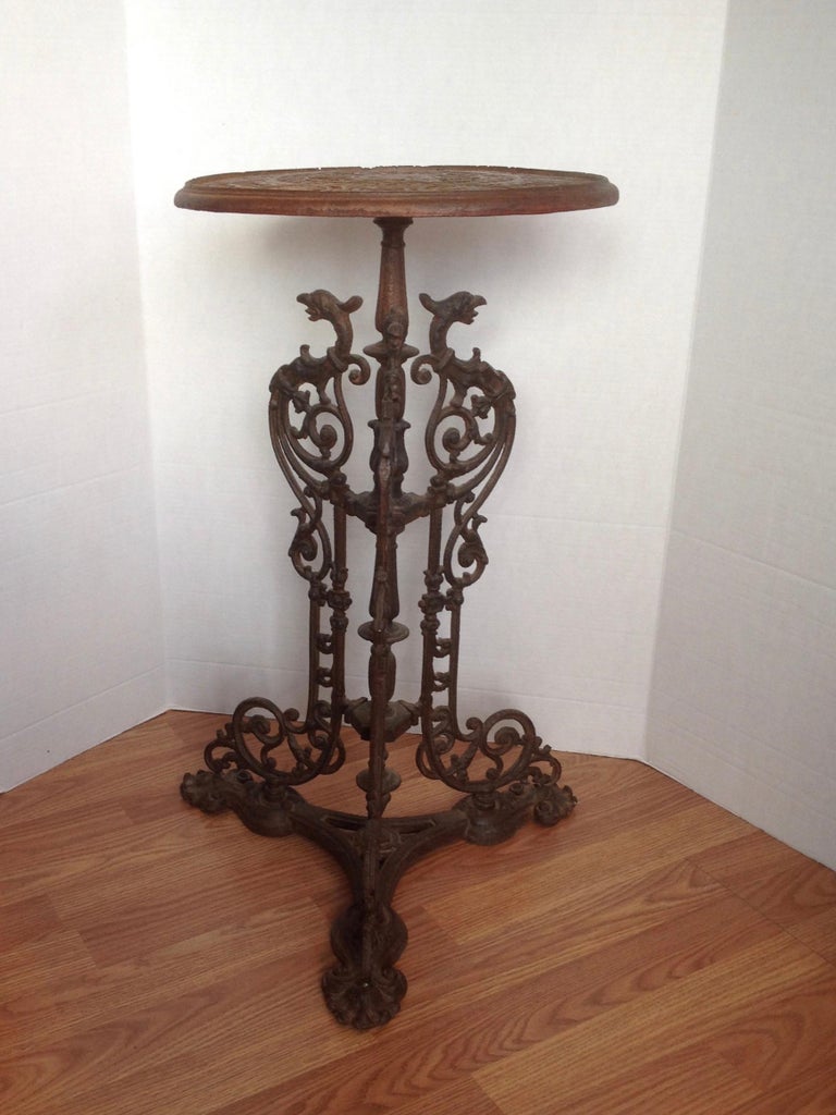 Cast Iron Iron Garden Stand / Table at 1stDibs