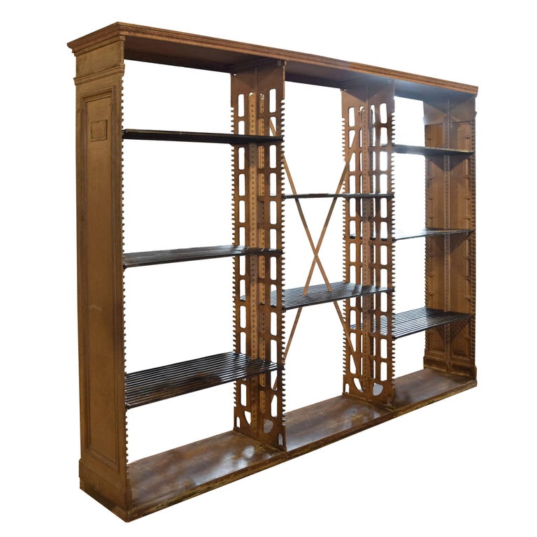 Cast Iron Library Bookshelf by Snead and Co. at 1stDibs