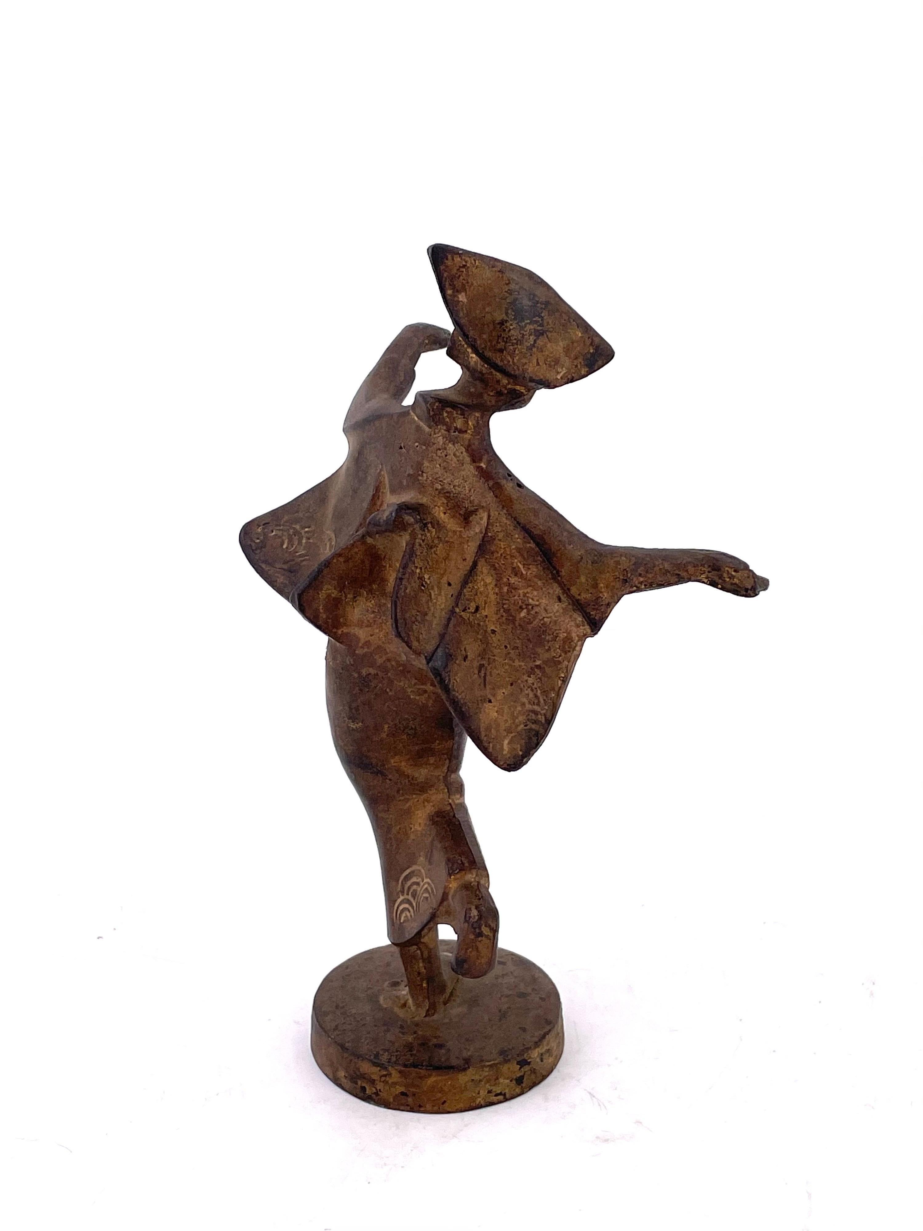 Cast Iron Midcentury Japanese Geisha Figurine at 1stDibs