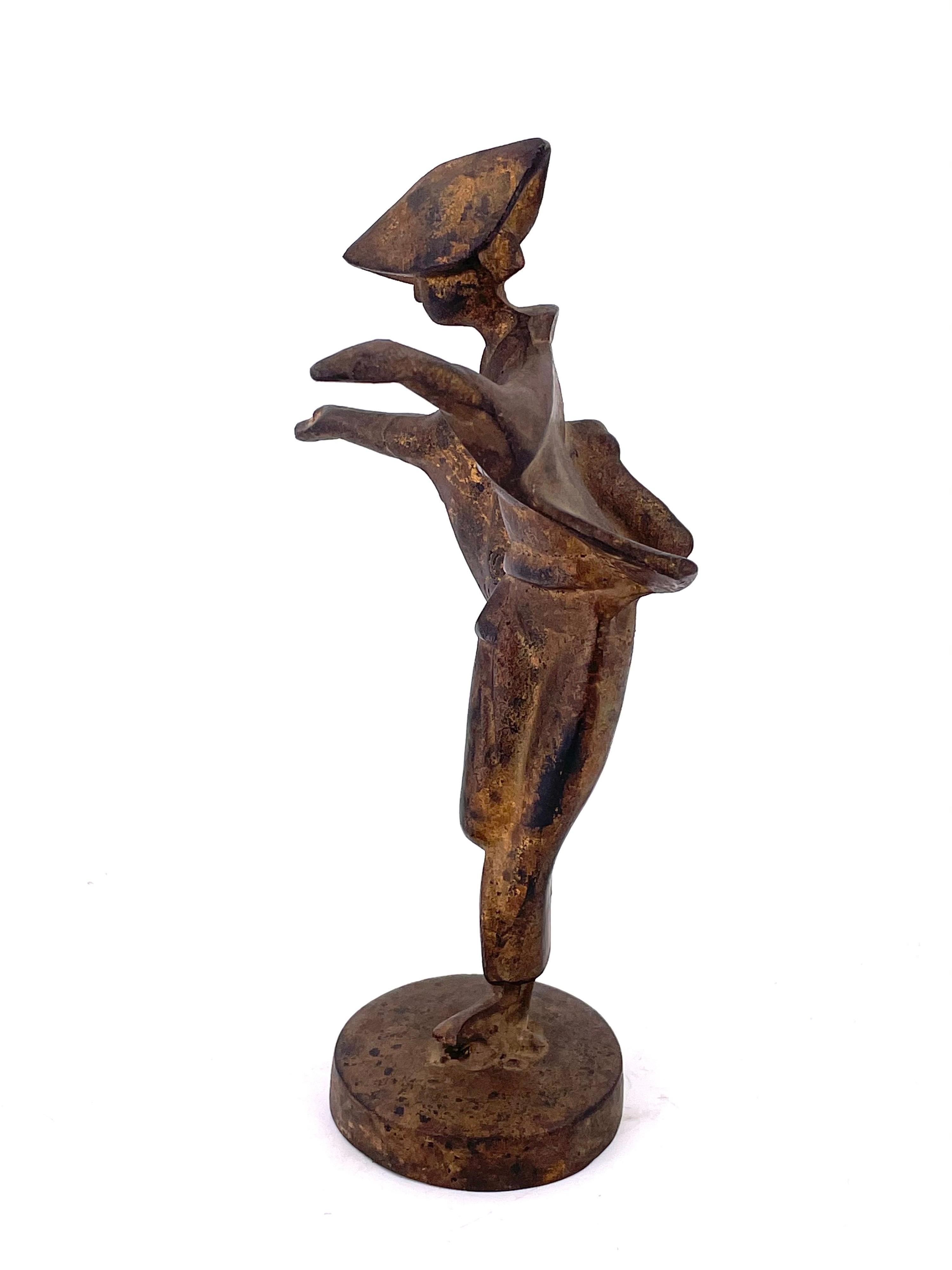 Cast Iron Midcentury Japanese Geisha Figurine at 1stDibs