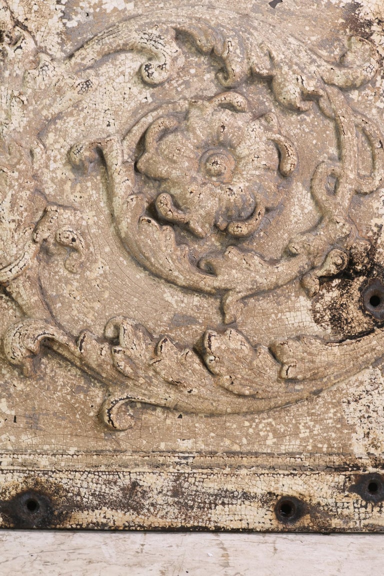 Cast Iron Ornate Frieze from NYC Building Cornice, Foliage Details For ...