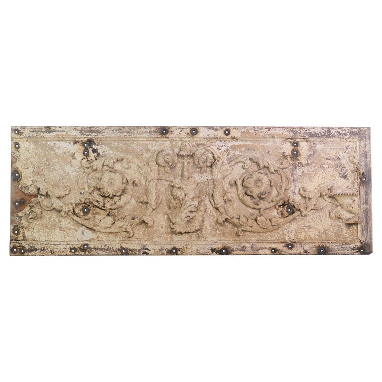 Cast Iron Ornate Frieze from NYC Building Cornice, Foliage Details For ...