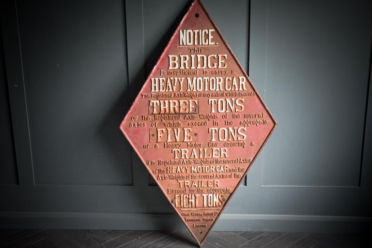 Cast Iron Paddington Diamond Bridge Diamond Plaque For Sale at 1stDibs