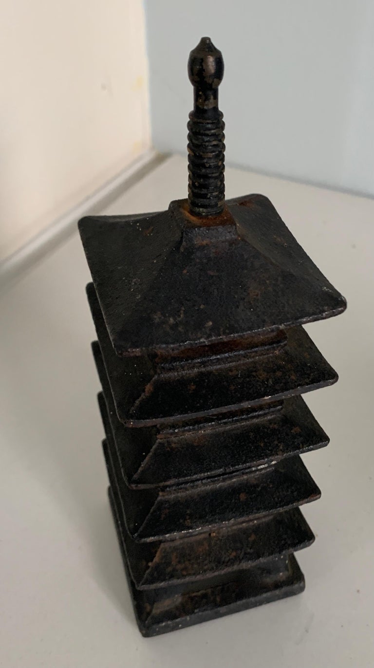 Cast Iron Pagoda Censer or Paperweight For Sale at 1stDibs