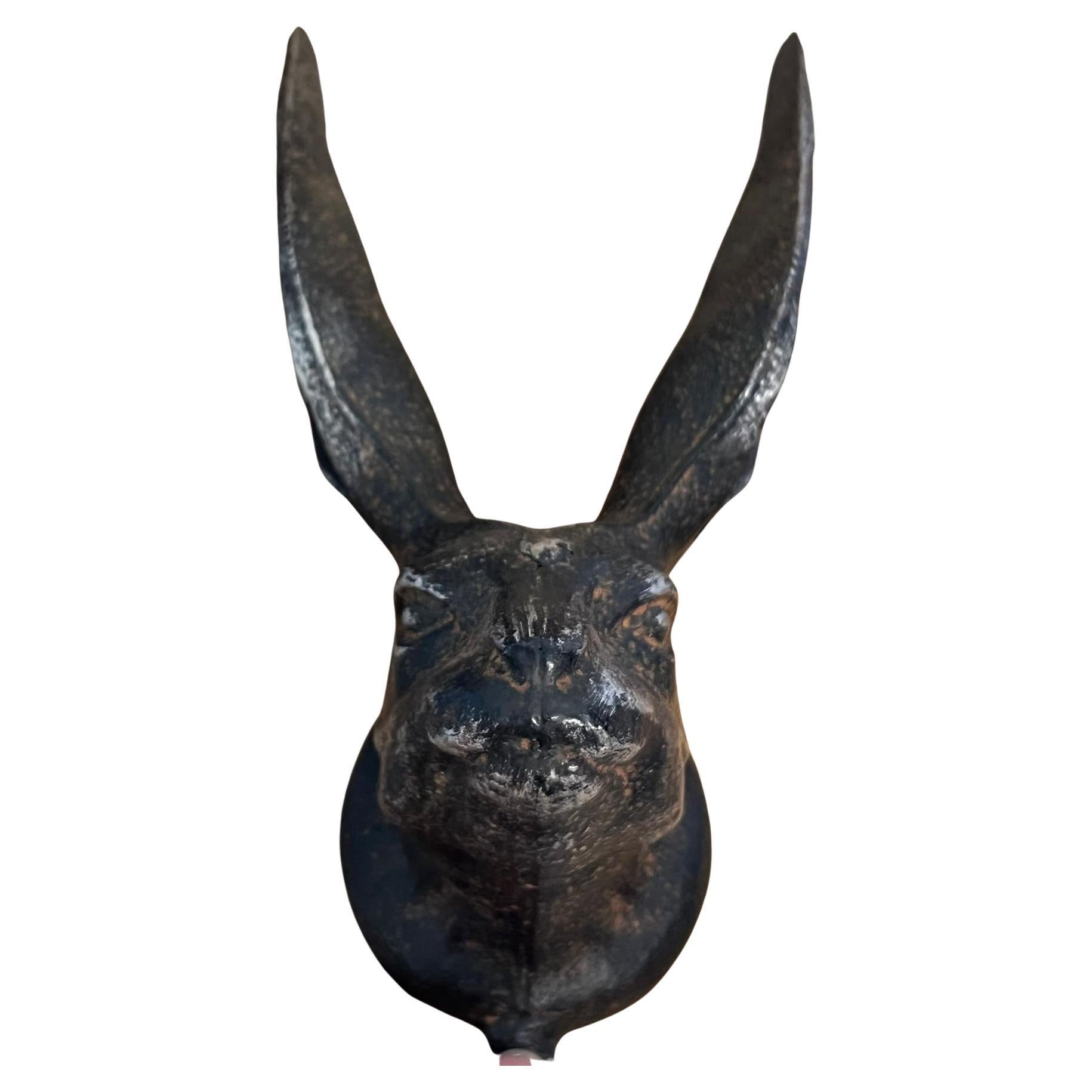Cast Iron Rabbit Head wall Mount For Sale at 1stDibs