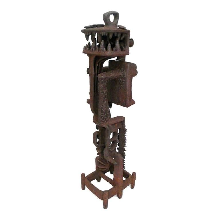 Italian Cast Iron Standing Sculpture of Roman Lady with Torch For Sale ...