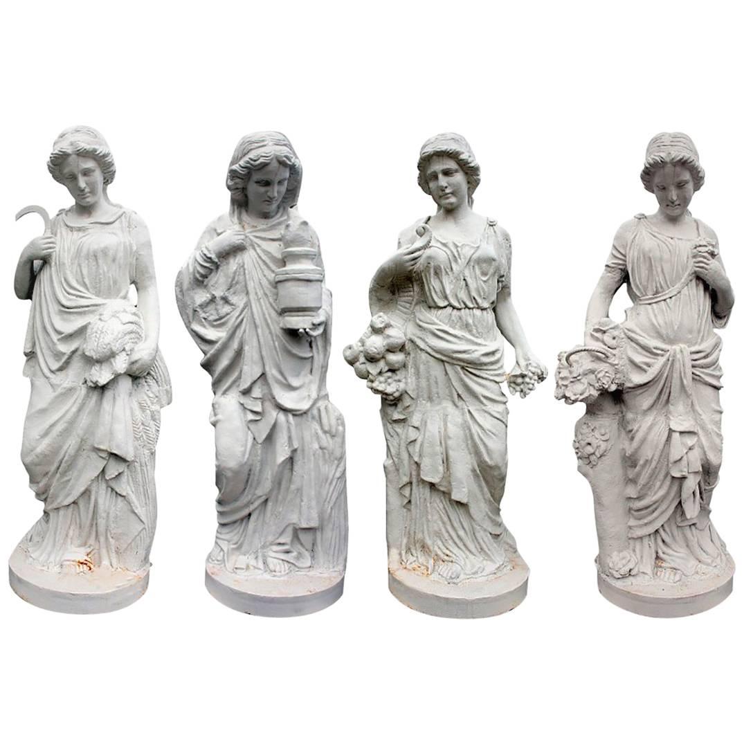 Italian Baroque White Marble Sculpture of The Trevi Fountain Four ...