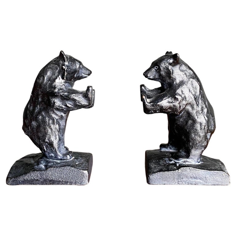 Cast Iron Standing Bear Bookends at 1stDibs