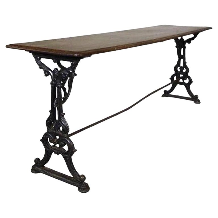 Cast Iron Trestle Table For Sale at 1stDibs