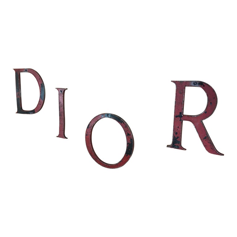 Cast Iron Vintage Industrial DIOR Signage, circa 1920 at 1stDibs