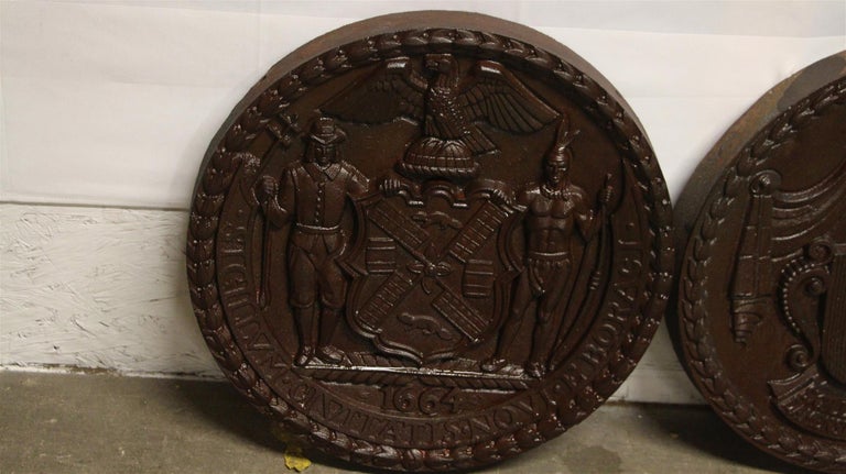Cast Iron West Side Highway Roundel Medallion Seal Set For Sale at 1stDibs