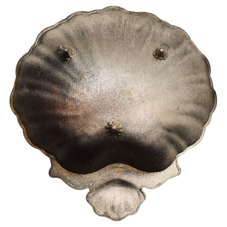 Cast Metal Footed Clam Shell Serving Dish or Catchall After Tiffany and ...