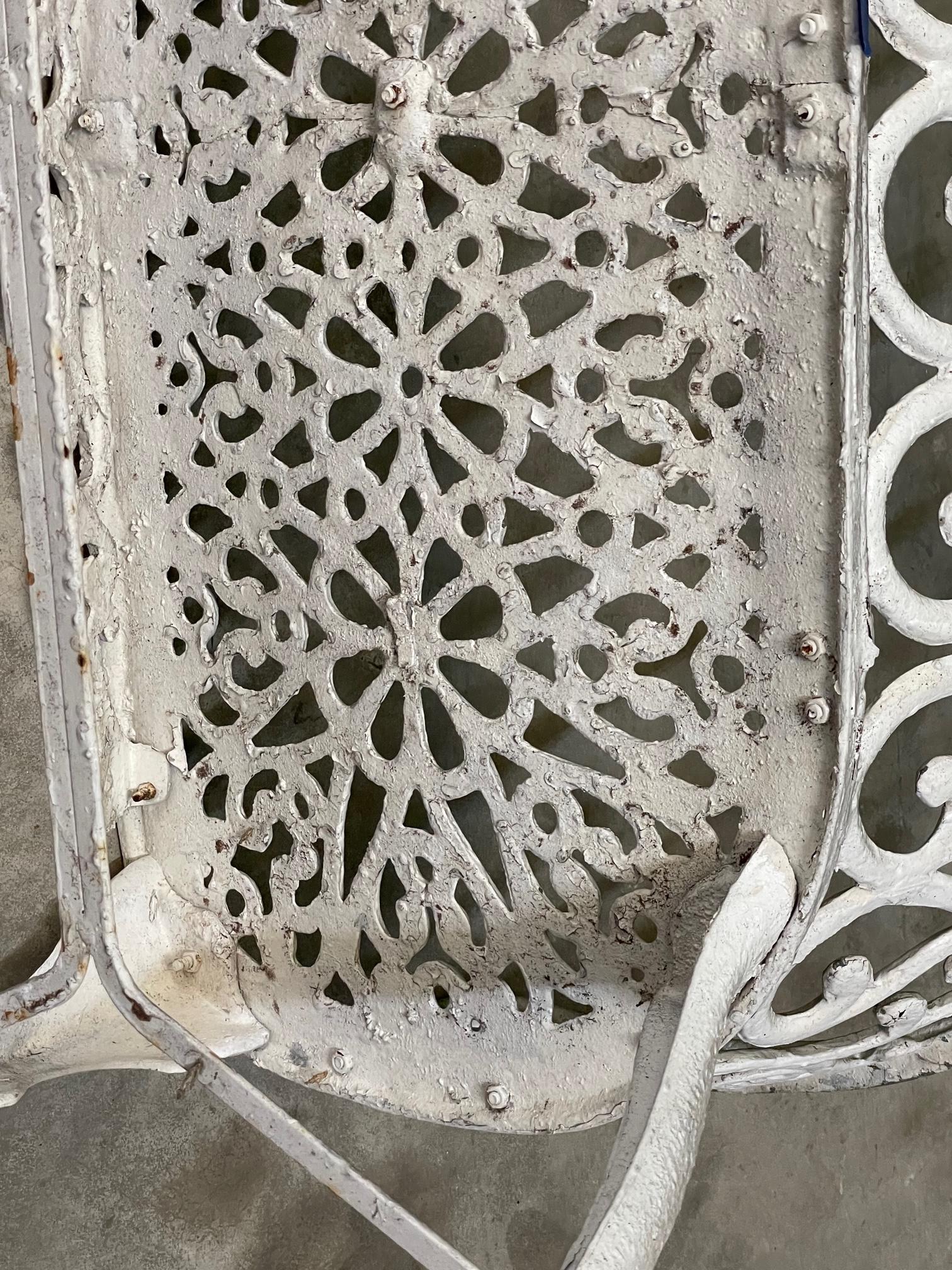 Cast Metal Garden Patio Bench in the Manner of Frances Elkins For Sale ...