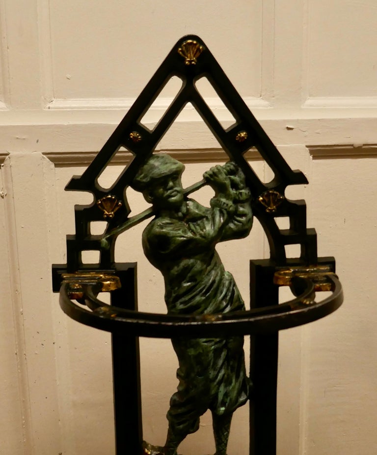 Cast Metal Golfing Umbrella or Stick Stand For Sale at 1stDibs