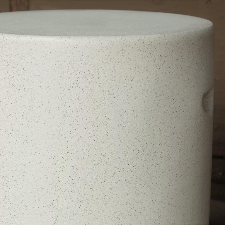 Cast Resin 'Aileen' Side Table, White Stone Finish by Zachary A. Design ...