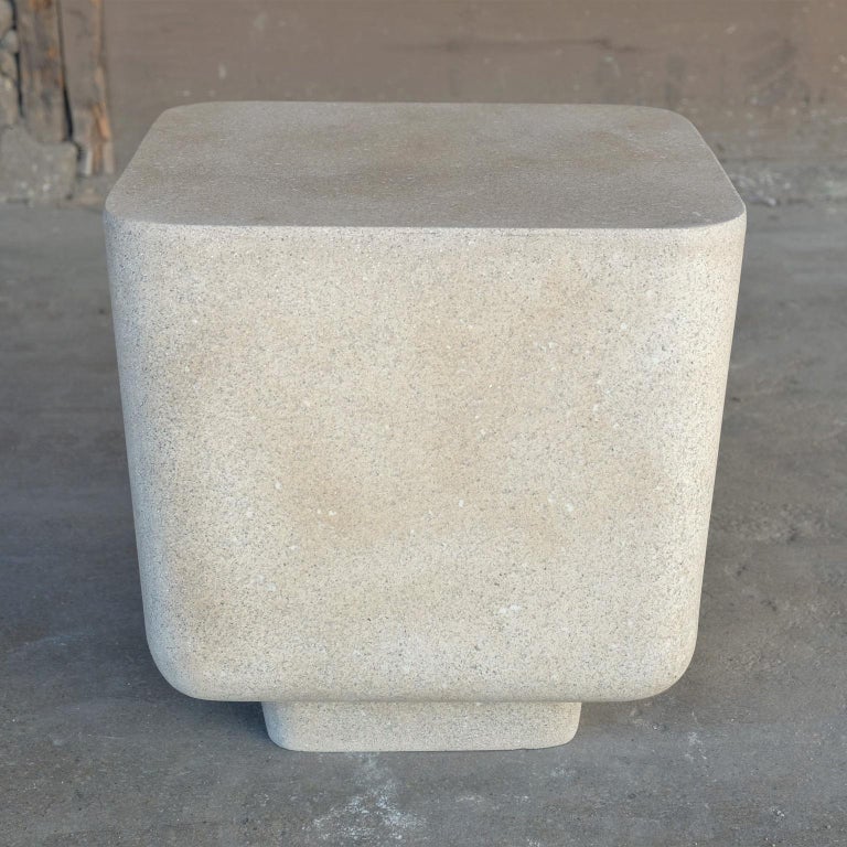 Cast Resin 'Block' Side Table, Aged Stone Finish by Zachary A. Design ...