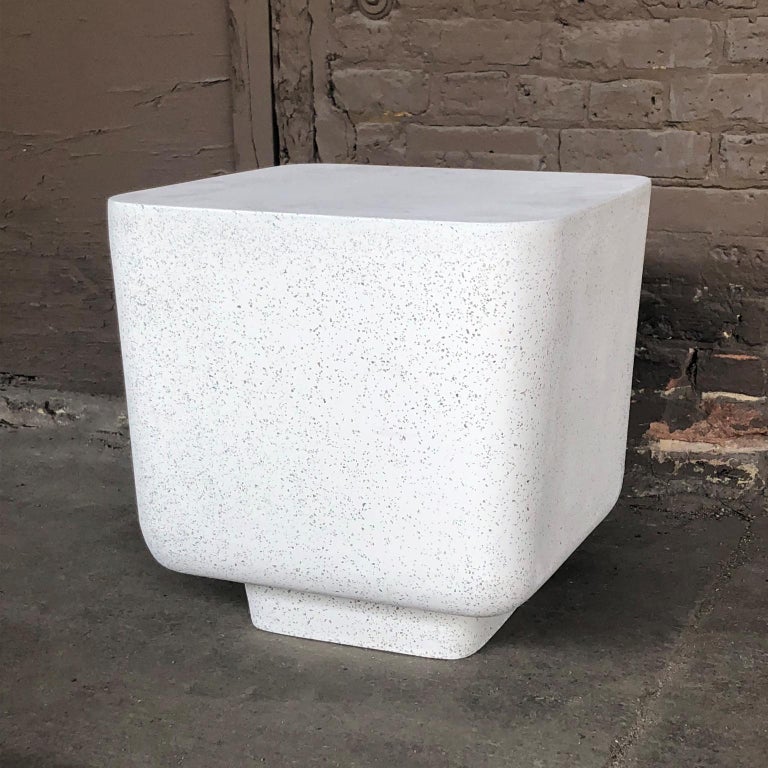 Cast Resin 'Block' Side Table, Natural Stone Finish by Zachary A ...