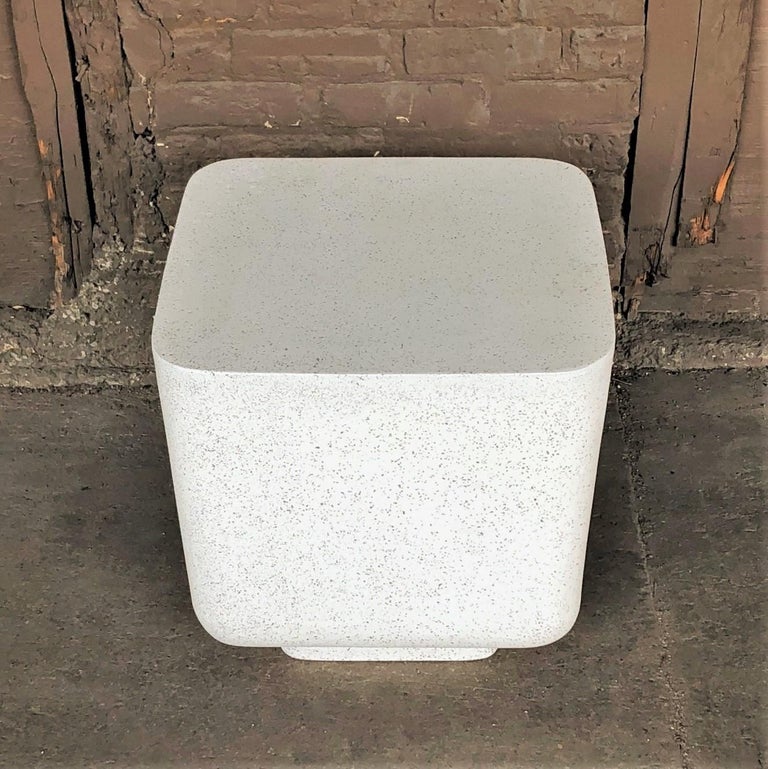 Cast Resin 'Block' Side Table, Natural Stone Finish by Zachary A ...