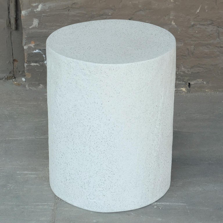 Cast Resin 'Dock' Stool and Side Table, White Stone Finish by Zachary A ...