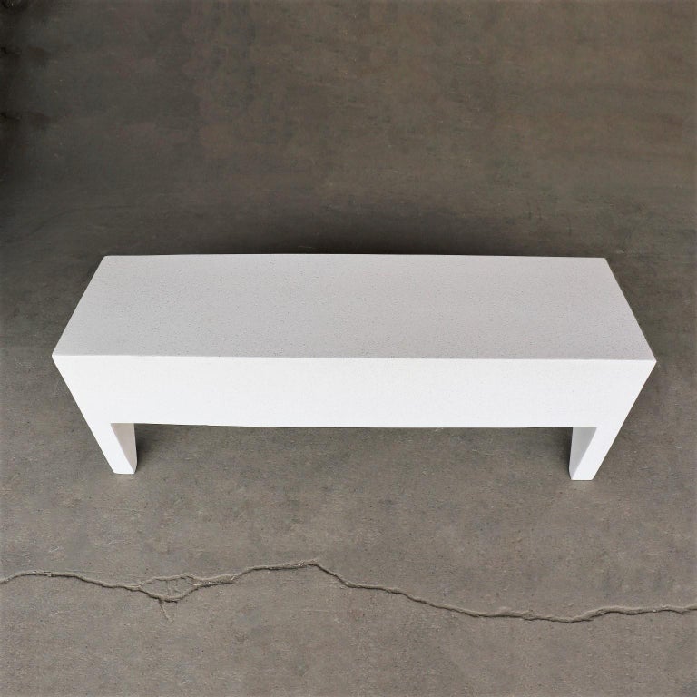 Cast Resin 'Farm' Bench, White Stone Finish by Zachary A. Design For ...