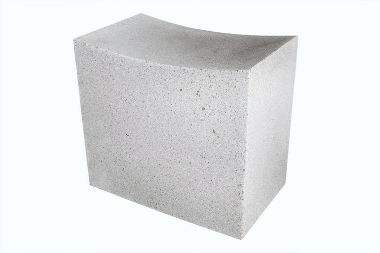 Cast Resin 'Mason Cut' Stool, Natural Stone Finish by Zachary A. Design ...
