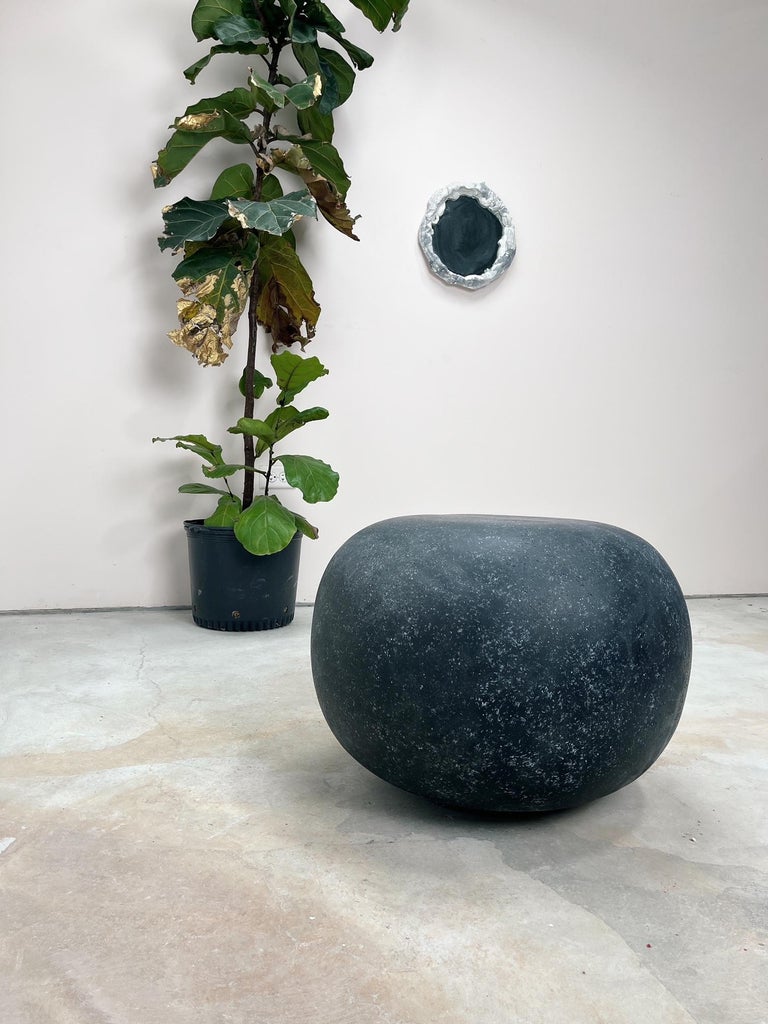 Cast Resin 'Pebble' Low Table, Coal Stone Finish by Zachary A. Design ...