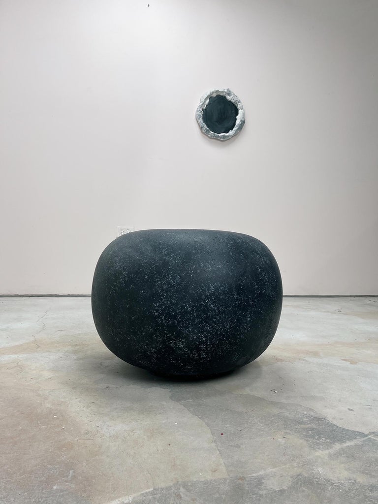 Cast Resin 'Pebble' Low Table, Coal Stone Finish by Zachary A. Design ...