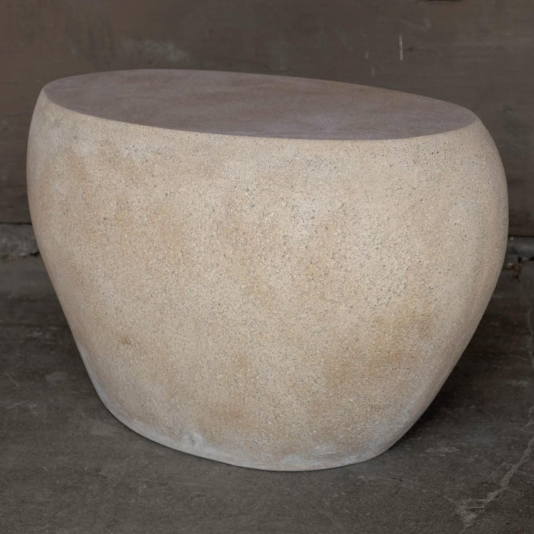 Cast Resin 'River Rock' Side Table, Aged Stone Finish by Zachary A ...