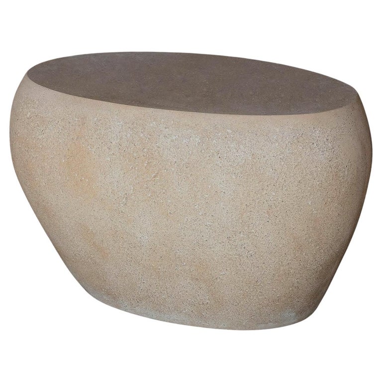 Cast Resin 'River Rock' Side Table, Aged Stone Finish by Zachary A ...