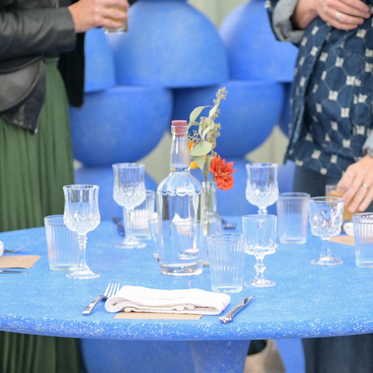 Cast Resin 'Spindle' Dining Table, Lupine Blue Finish by Zachary A ...