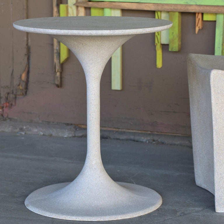 Cast Resin 'Spindle' Side Table, Aged Stone Finish by Zachary A. Design ...