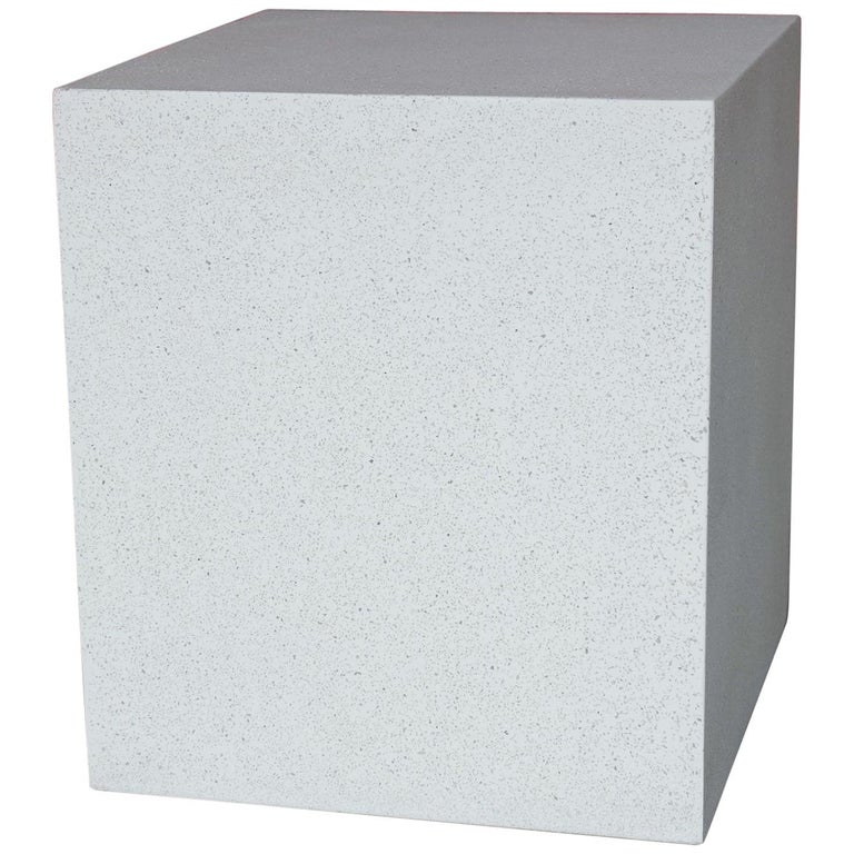 Cast Resin 'Square' Side Table, White Stone Finish by Zachary A. Design ...