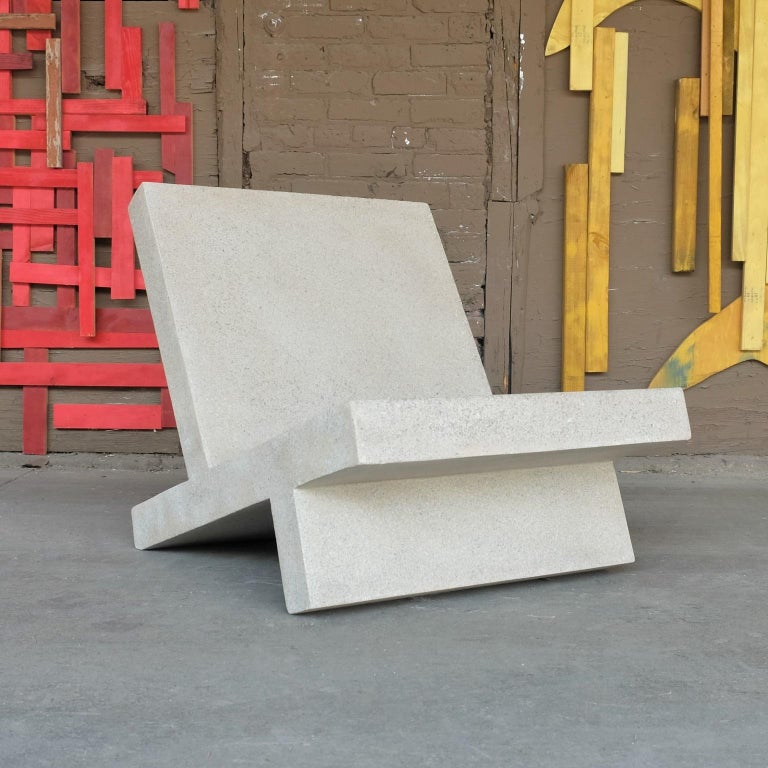 Cast Resin 'Wavebreaker' Lounge Chair, Aged Stone Finish by Zachary A ...