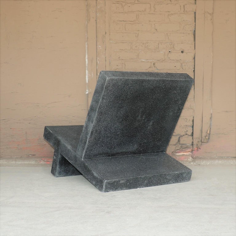 Cast Resin 'Wavebreaker' Lounge Chair, Coal Stone Finish by Zachary A ...
