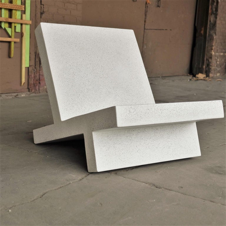 Cast Resin 'Wavebreaker' Lounge Chair, Natural Stone Finish by Zachary ...