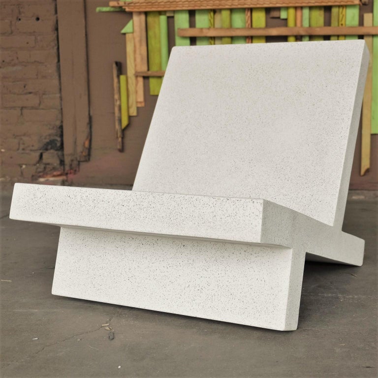 Cast Resin 'Wavebreaker' Lounge Chair, Natural Stone Finish by Zachary ...